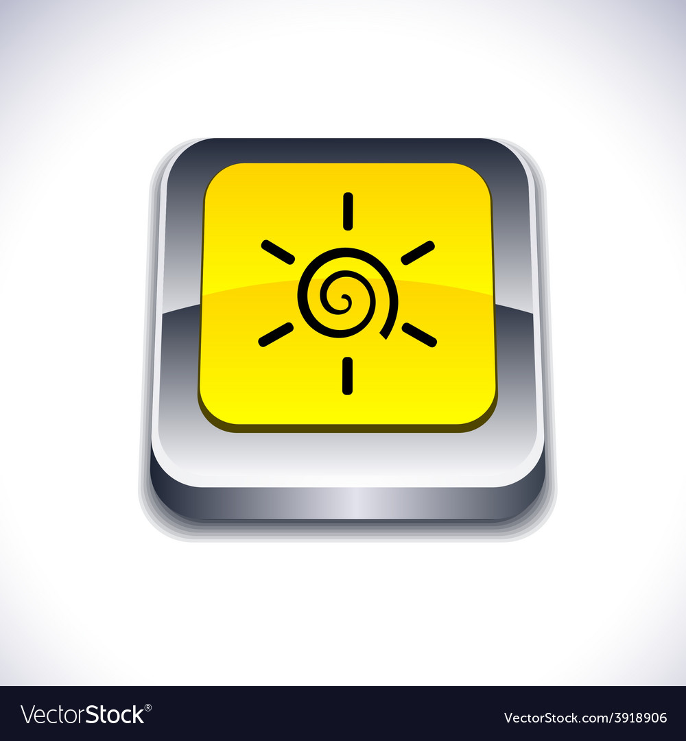 Sun 3d button Royalty Free Vector Image - VectorStock