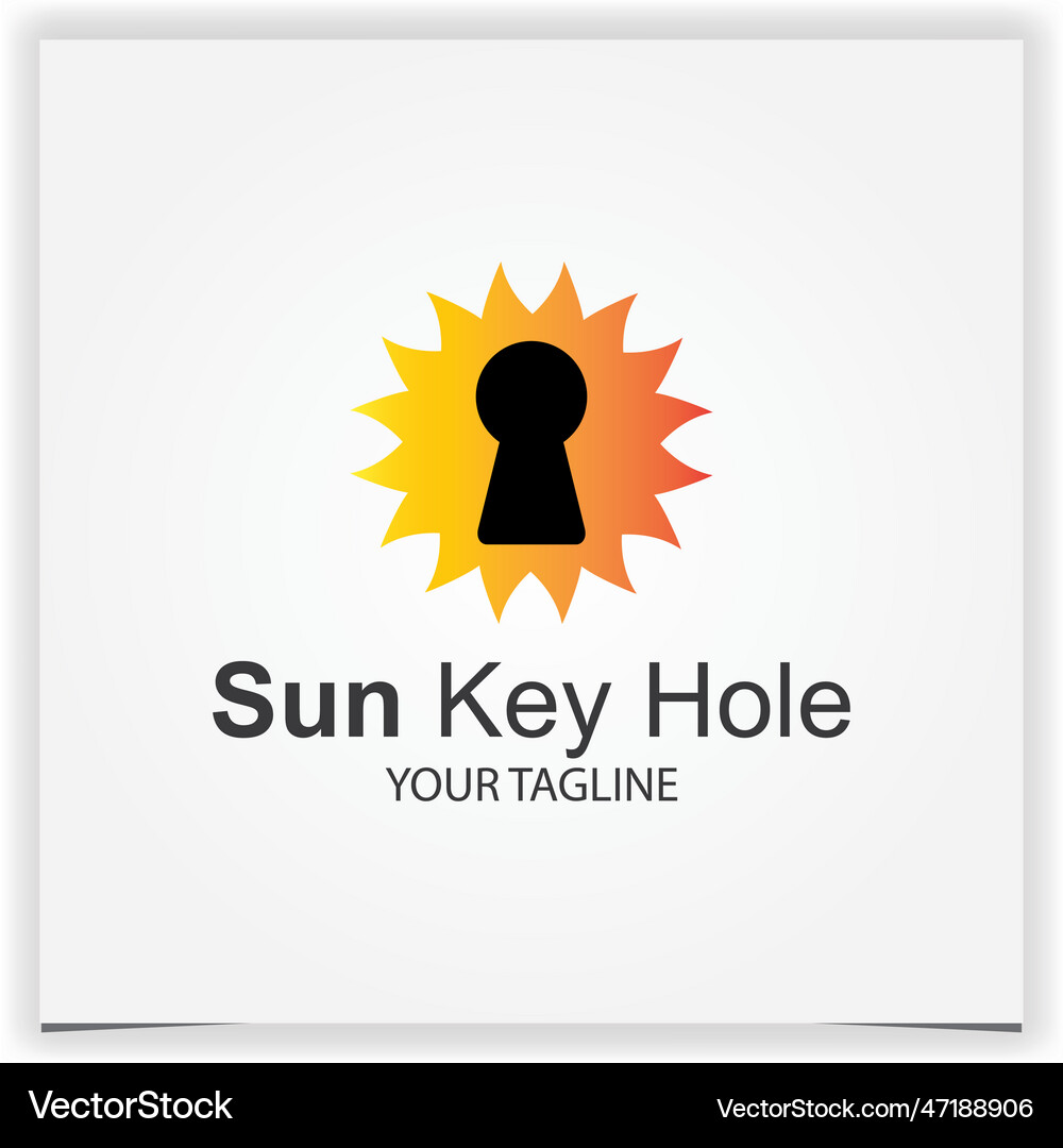 Sun key hole logo premium elegant template eps 10 Vector Image