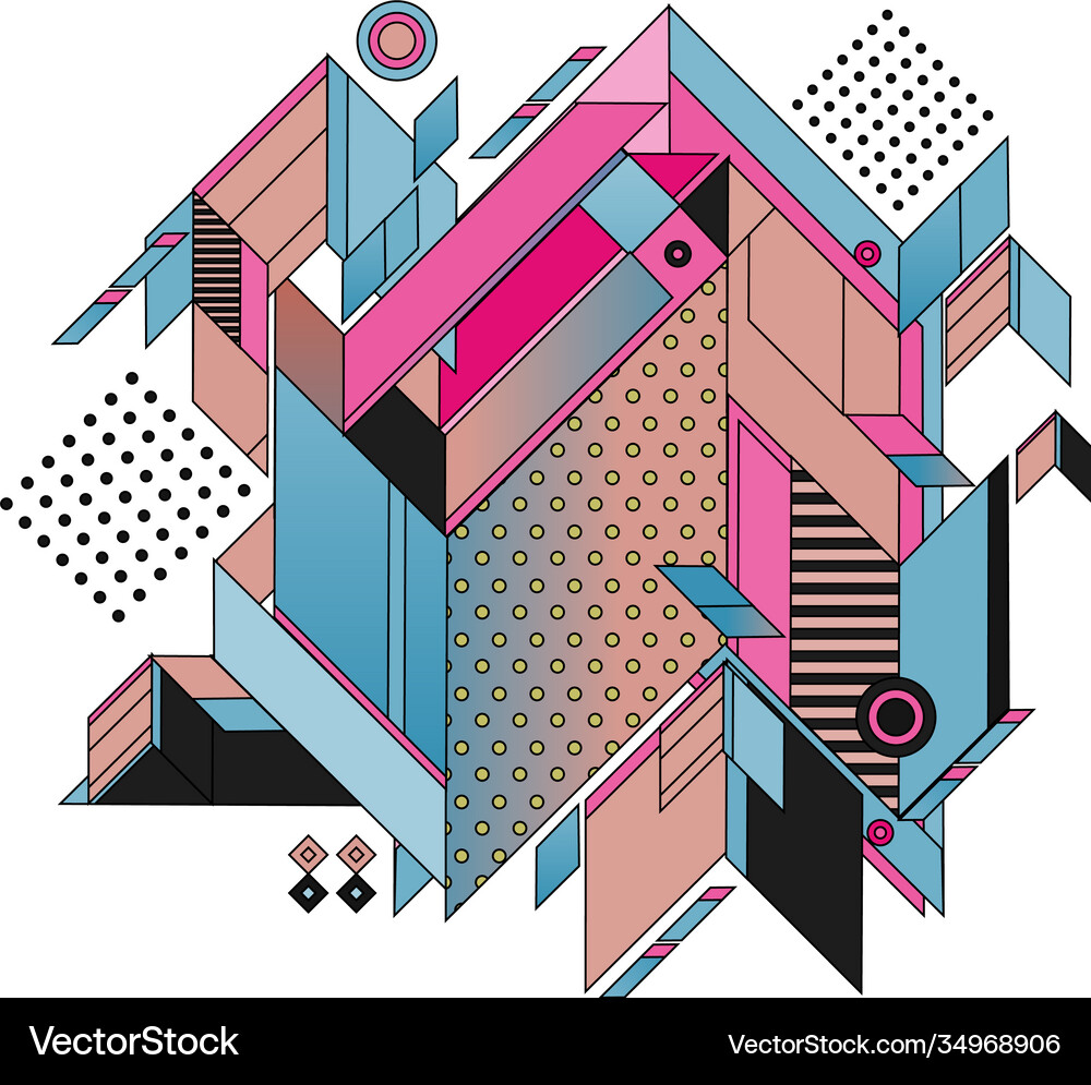 Triangle geometric 3d forms modern info banner Vector Image