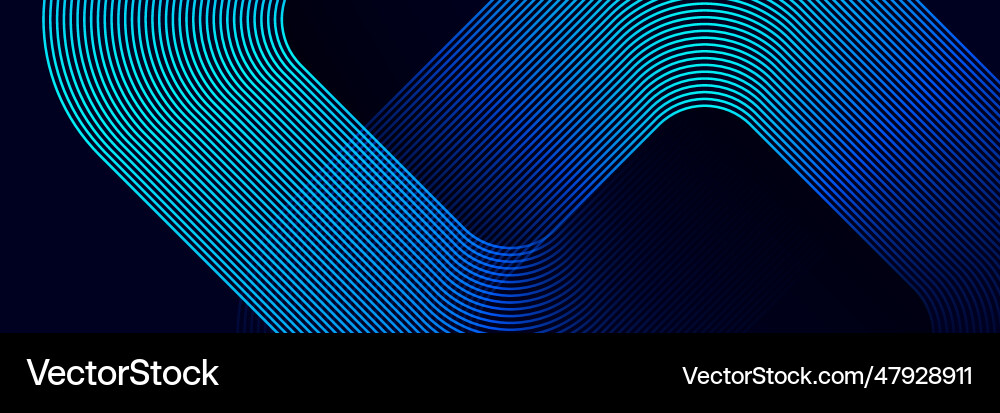 Abstract blue glowing geometric lines on dark Vector Image