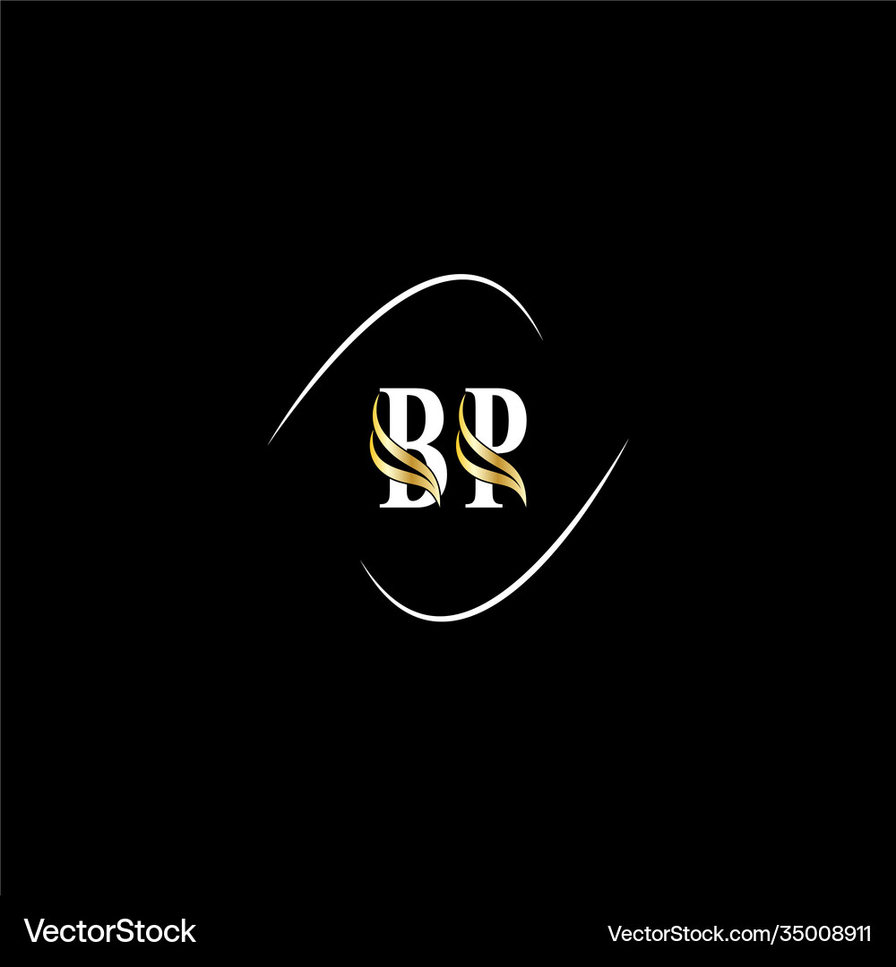 B p letter logo creative design on black color Vector Image