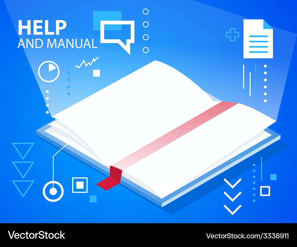 Bright manual on blue background for banner Vector Image