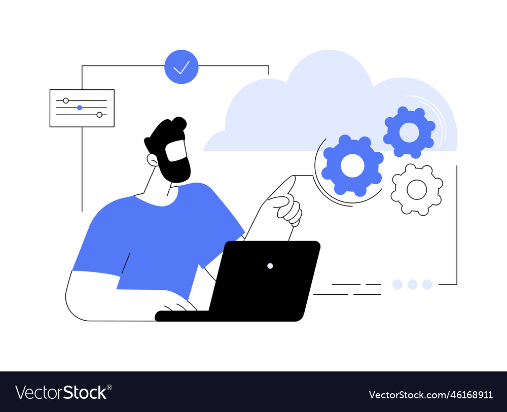 Cloud Based Engine Abstract Concept Royalty Free Vector