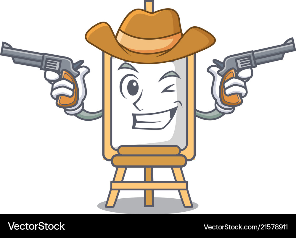 Cowboy easel character cartoon style Royalty Free Vector