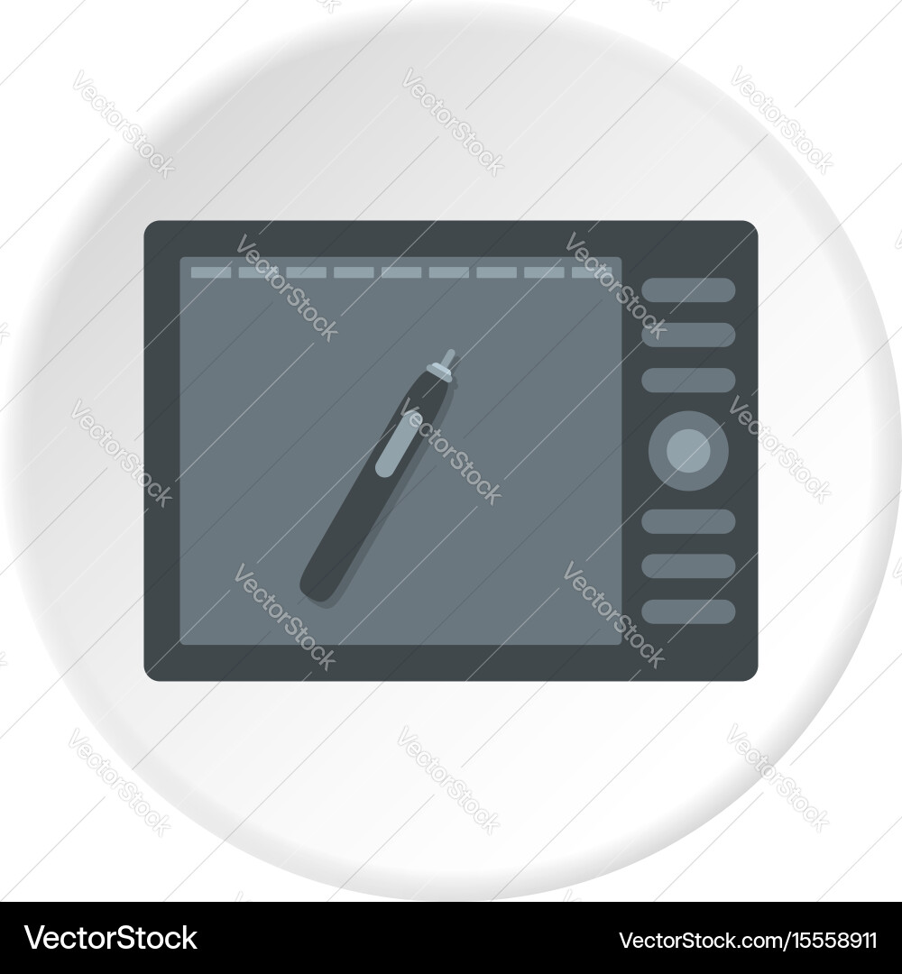Graphics tablet icon circle Royalty Free Vector Image