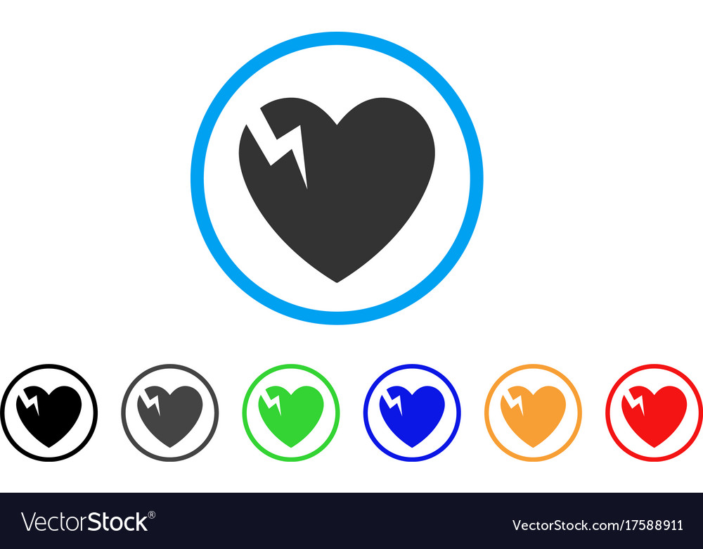 Heart crack rounded icon Royalty Free Vector Image Heart crack rounded icon Royalty Free Vector Image