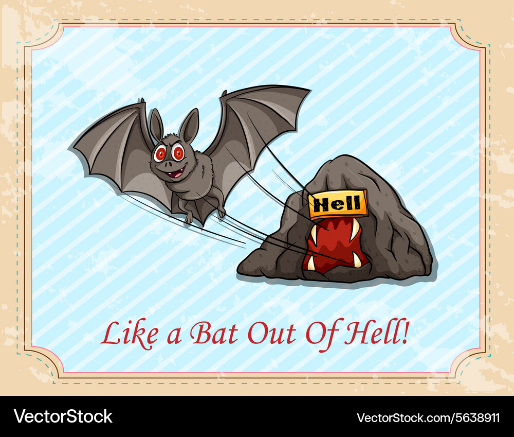 Like a bat out of hell Royalty Free Vector Image