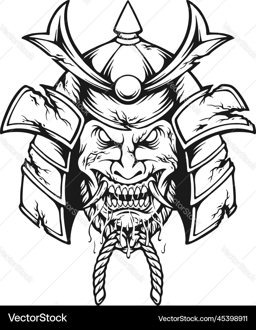 Monster ronin warrior with mask helmet samurai Vector Image