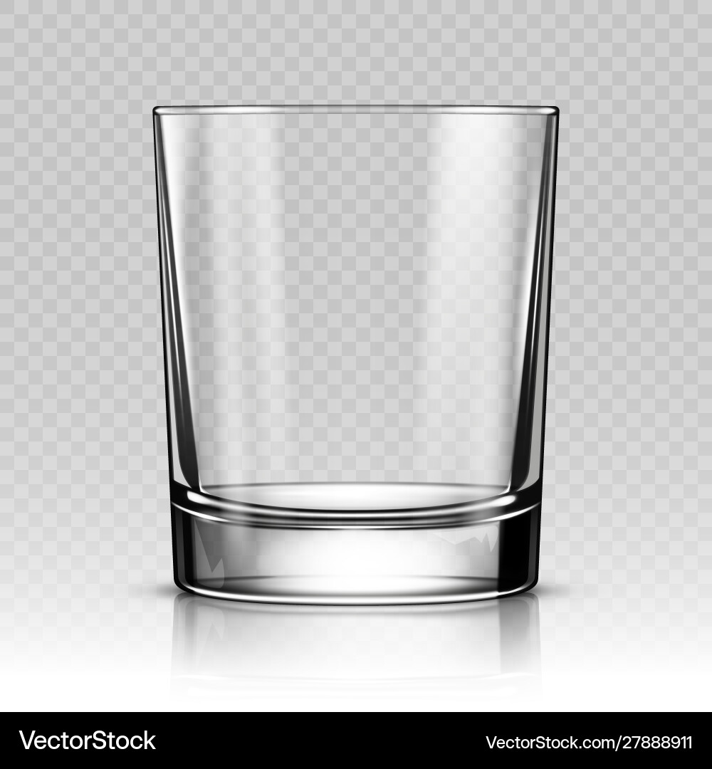 Realistic glass cup isolated on transparent Vector Image