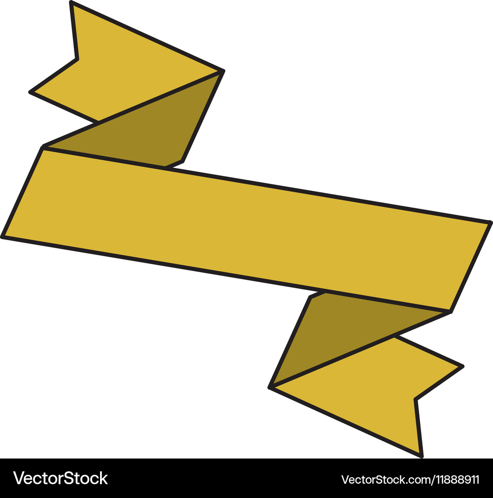 Ribbon banner yellow design icon Royalty Free Vector Image