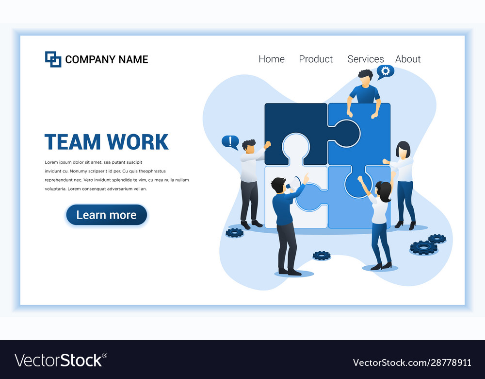 Team work web banner concept people together Vector Image
