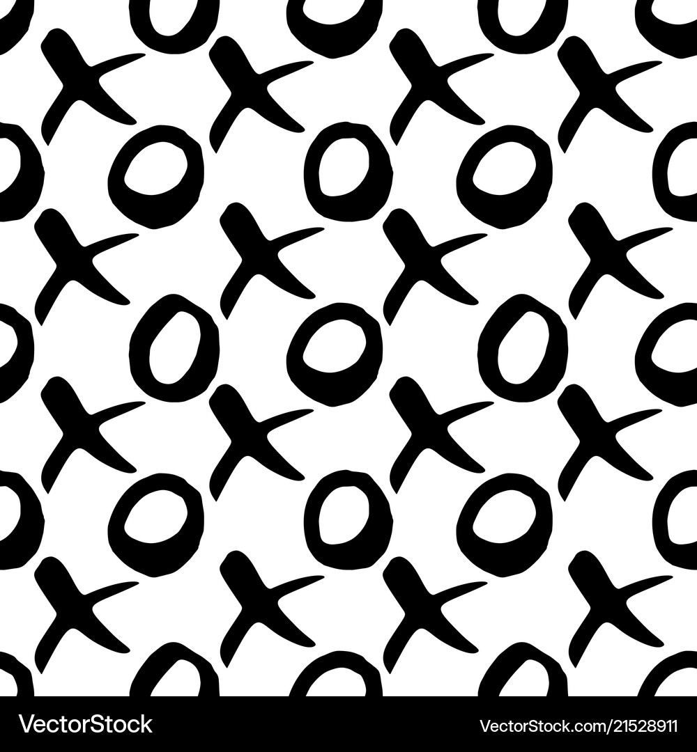 X and o or xo symbols seamless pattern Royalty Free Vector