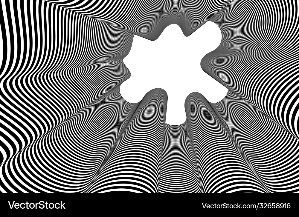3d black and white lines in perspective abstract Vector Image