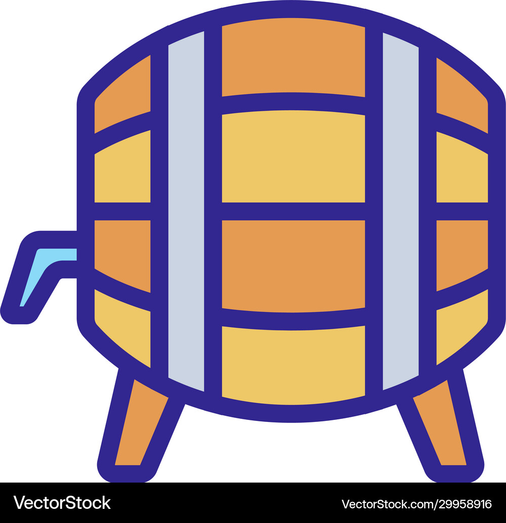 Barrel whiskey icon isolated contour Royalty Free Vector