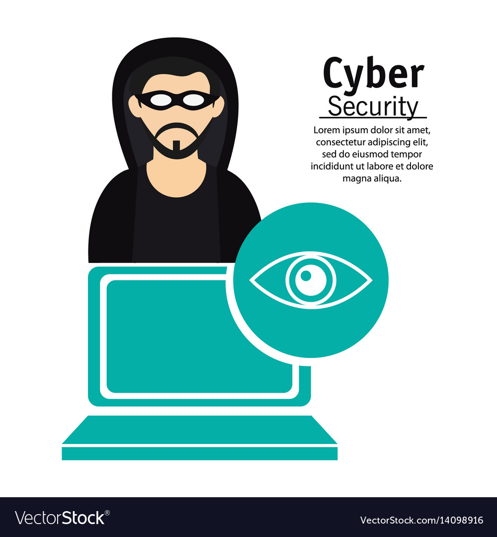 Cyber security computer technology hacker Vector Image
