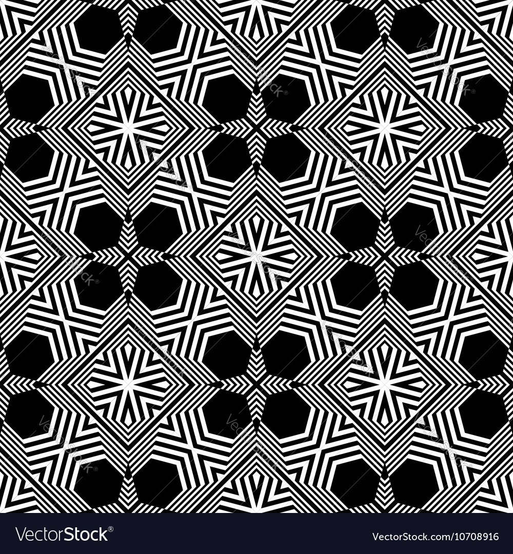 Design Seamless Monochrome Geometric Pattern Vector Image