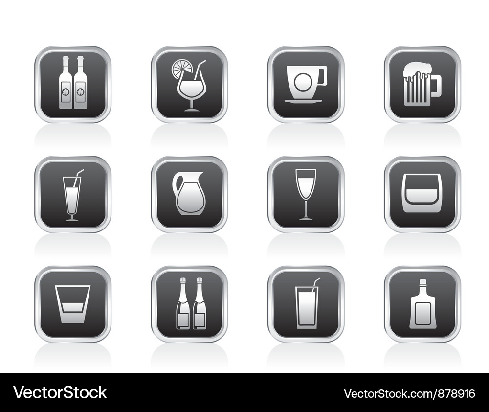 Different kind of drink icons Royalty Free Vector Image