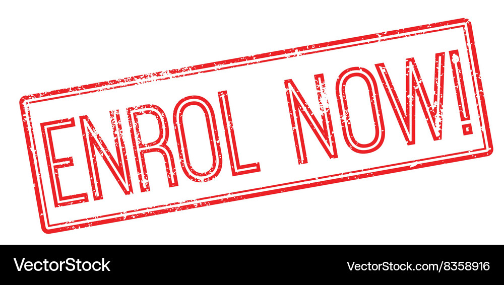 Enrol now red rubber stamp on white Royalty Free Vector