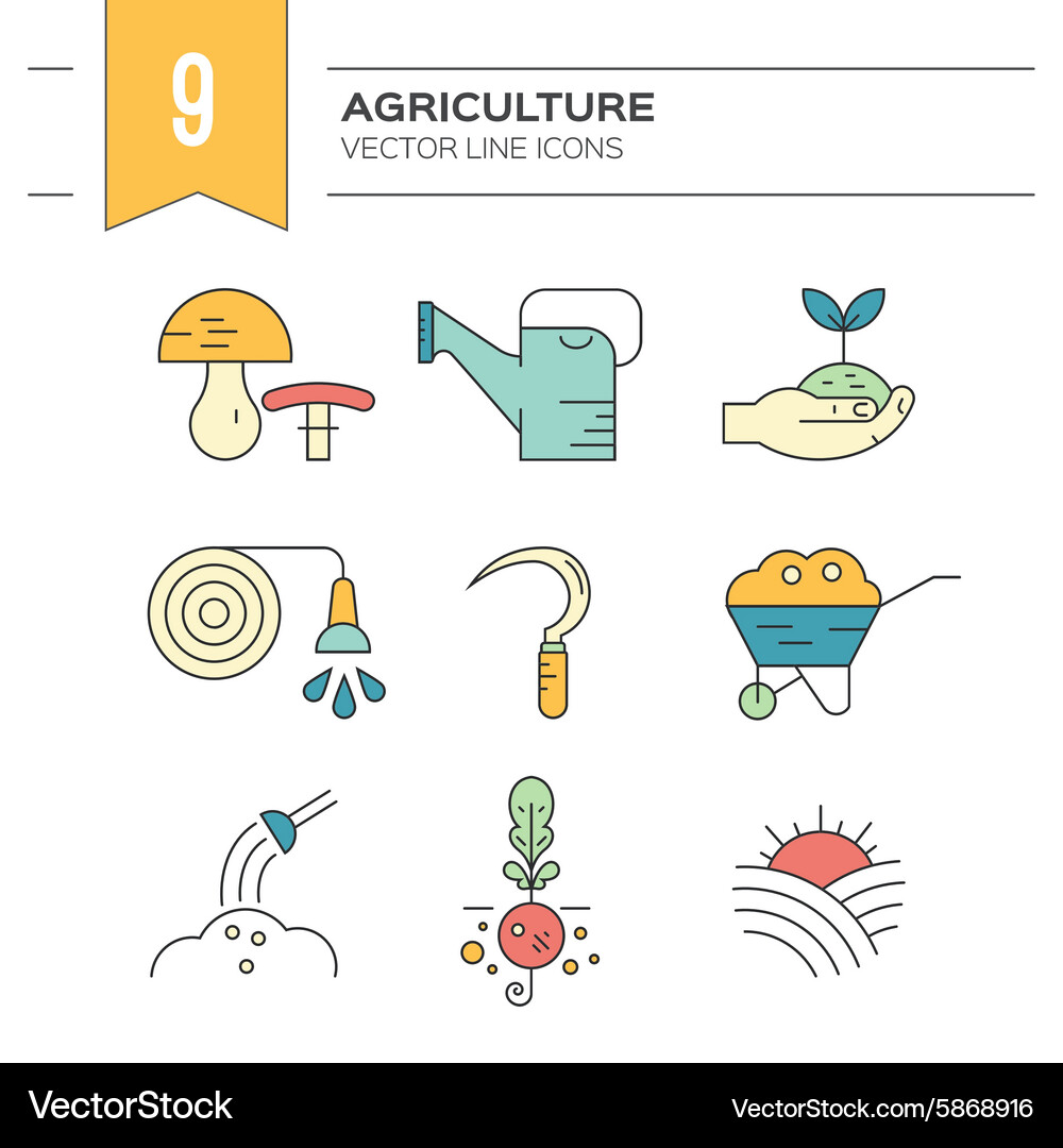 Garden and Plants Icons Royalty Free Vector Image