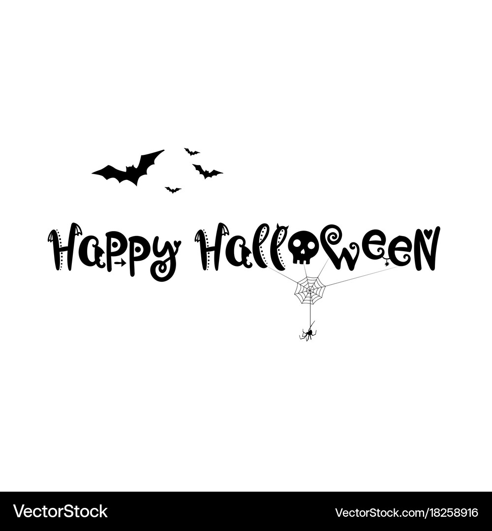 Halloween background black and white with bat Vector Image