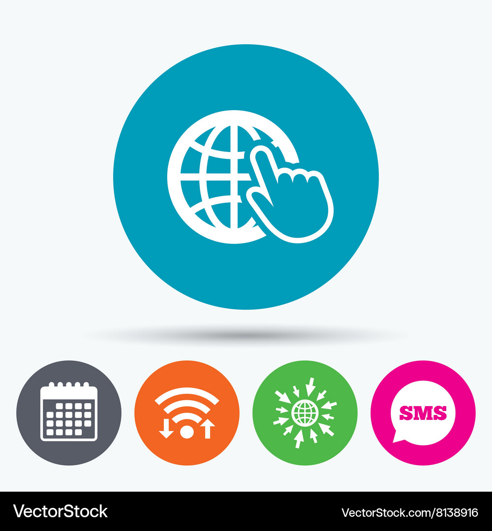 Internet sign icon world wide web symbol Vector Image