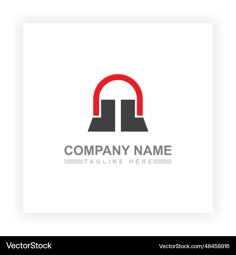 Logo gate for area entrance gray building Vector Image