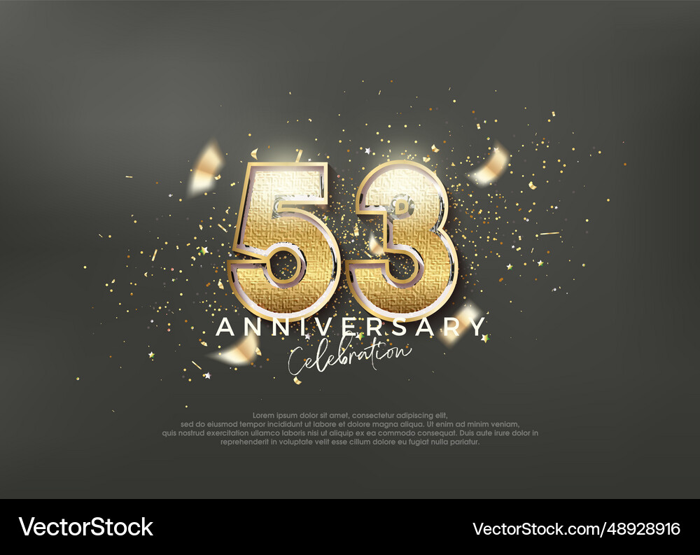 Luxurious and elegant number 53rd premium design Vector Image