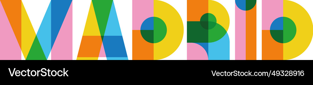 Madrid city lettering Royalty Free Vector Image