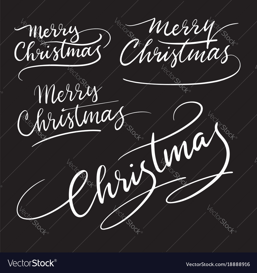 Merry christmas handwriting calligraphy Royalty Free Vector
