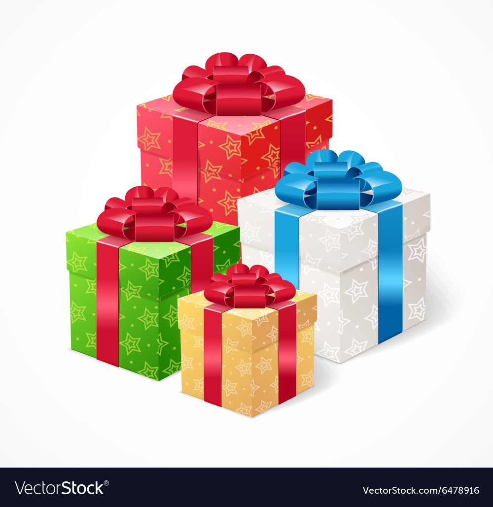 Present box set Royalty Free Vector Image - VectorStock