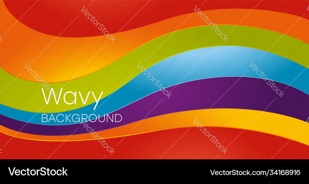 Psychedelic Colorful Waves Abstract Rainbow Vector Image