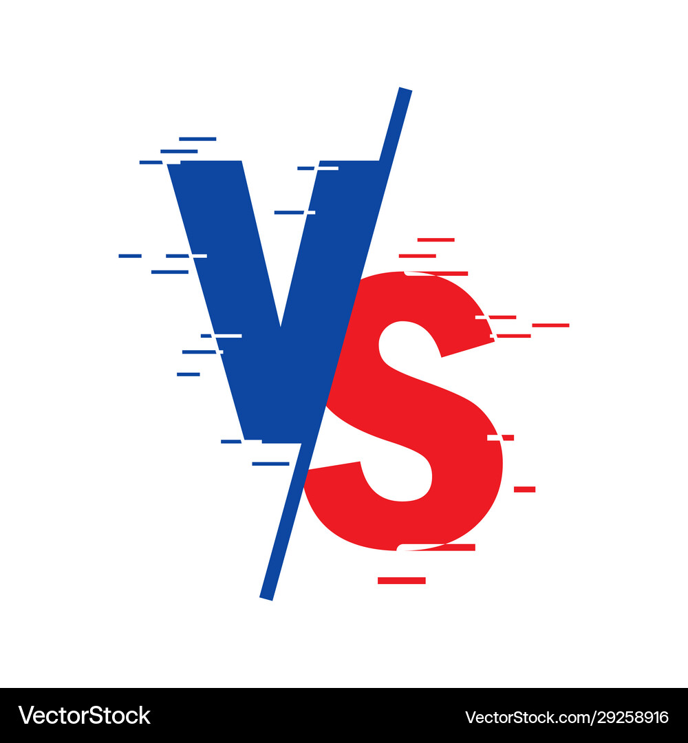 Vs against letters logo are isolated Royalty Free Vector