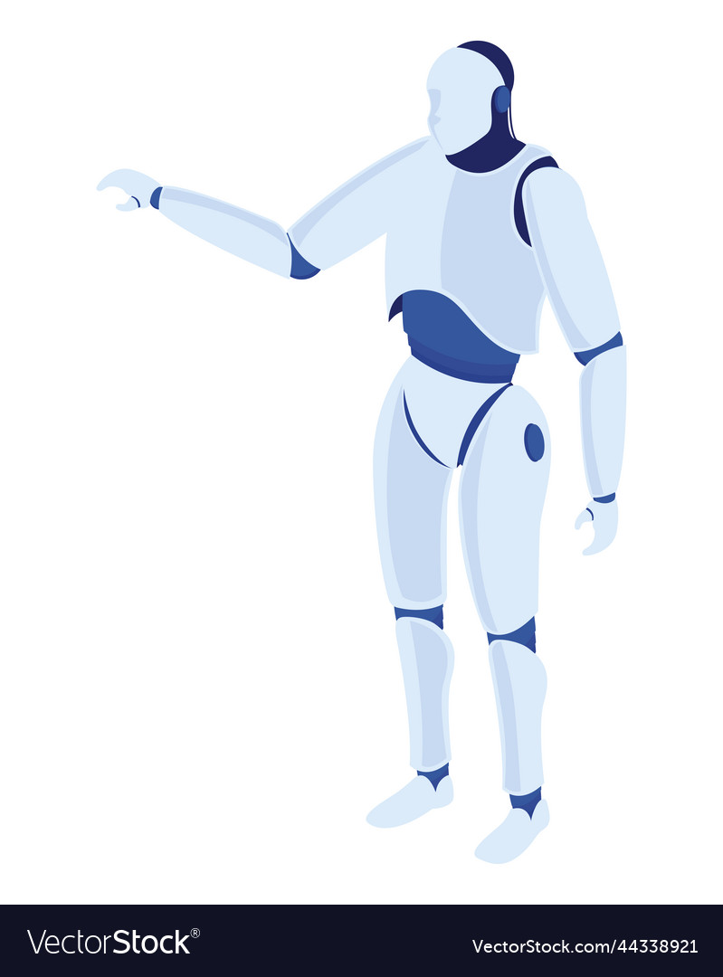 Ai robot standing Royalty Free Vector Image - VectorStock