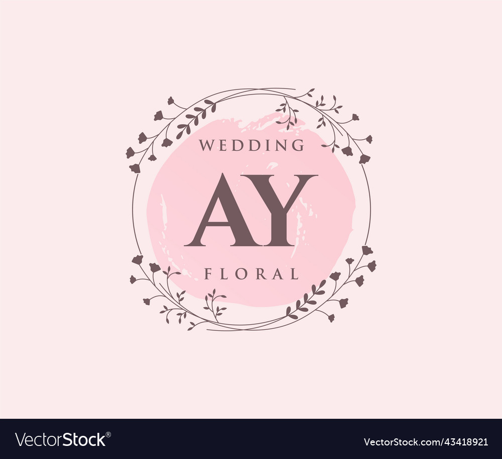 Ay initials letter wedding monogram logos Vector Image