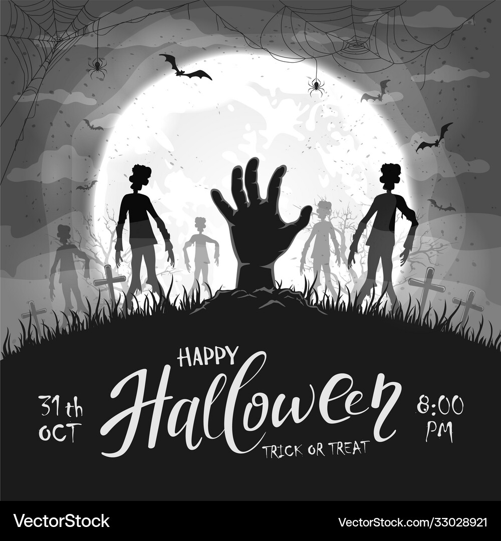 Zombie Hand Black And White