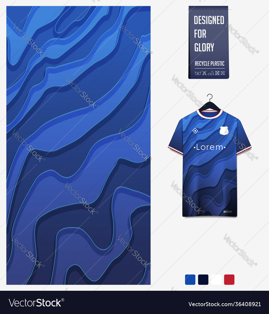 Blue wave abstract background fabric pattern Vector Image