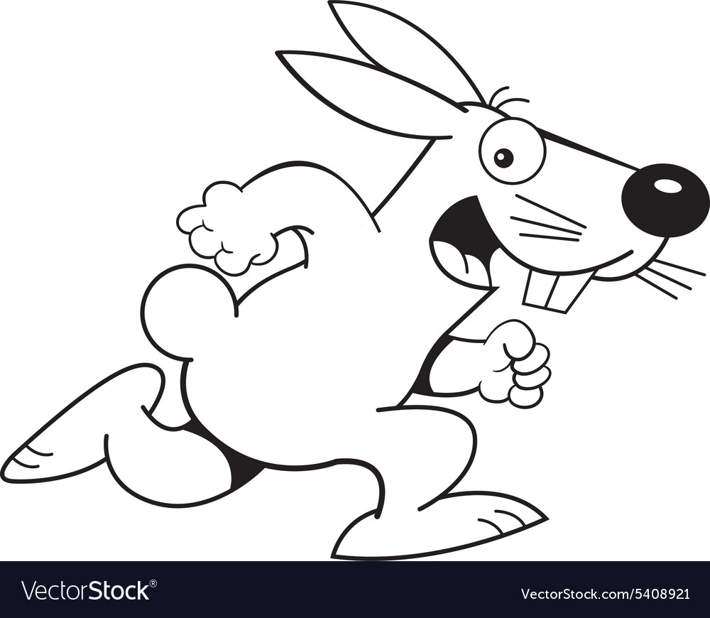 Cartoon rabbit running Royalty Free Vector Image