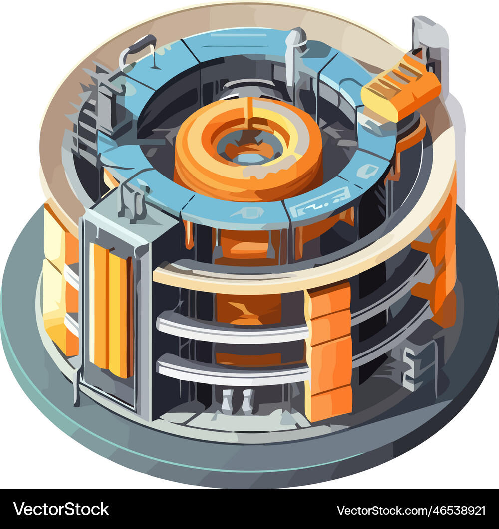 Circular plant factory industrial Royalty Free Vector Image