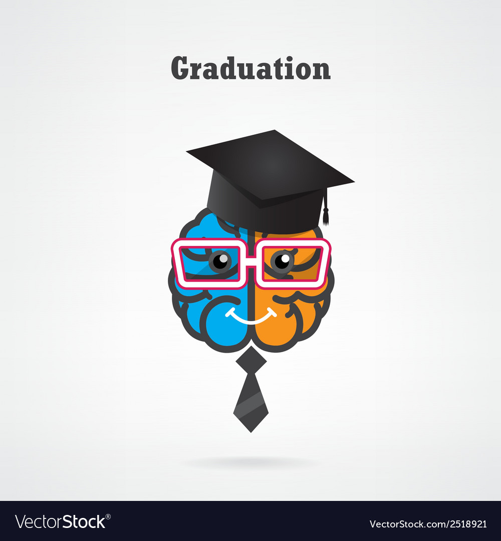 Creative brain graduation concept Royalty Free Vector Image