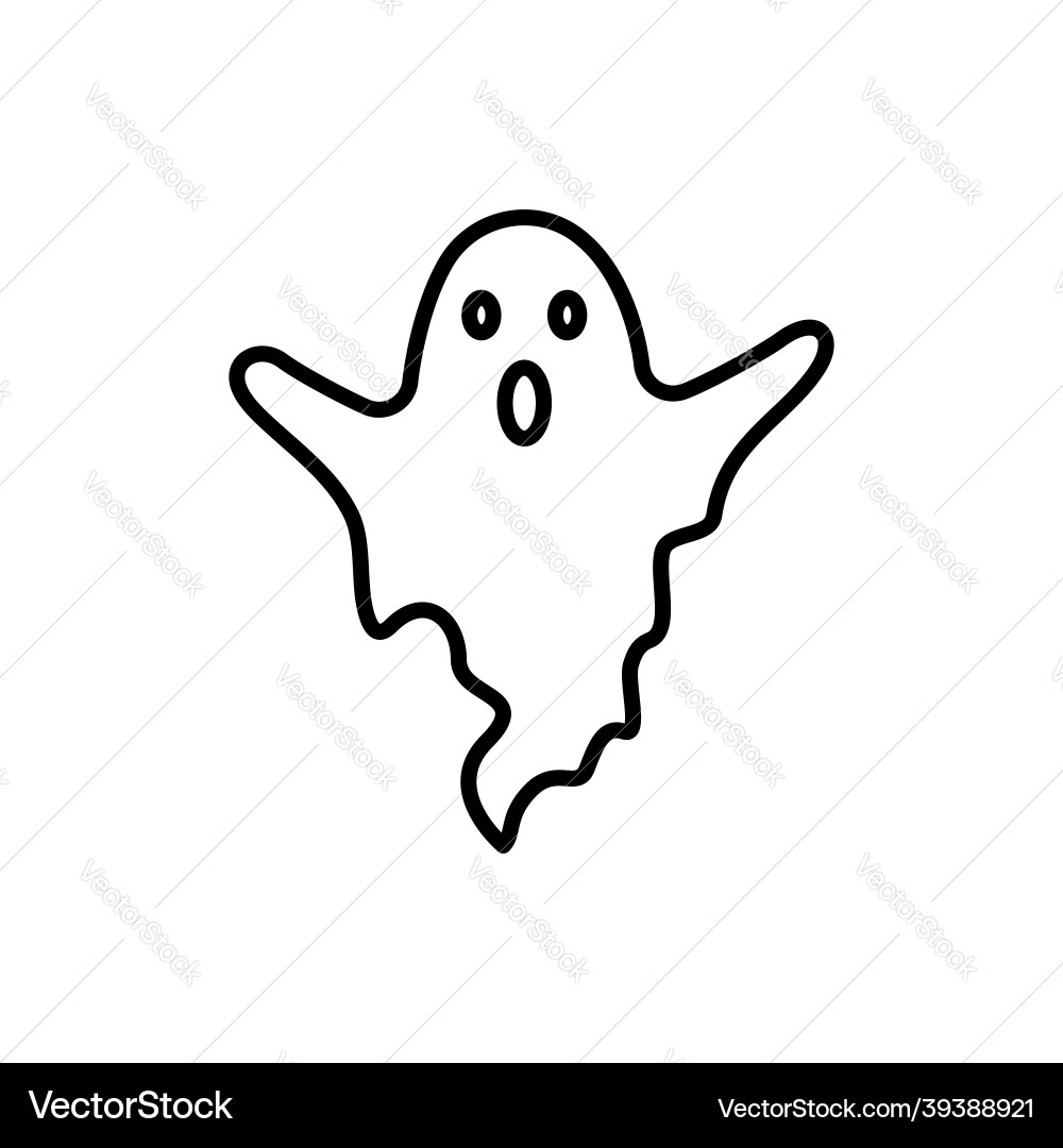 Cute halloween ghost line icon spooky and scary Vector Image