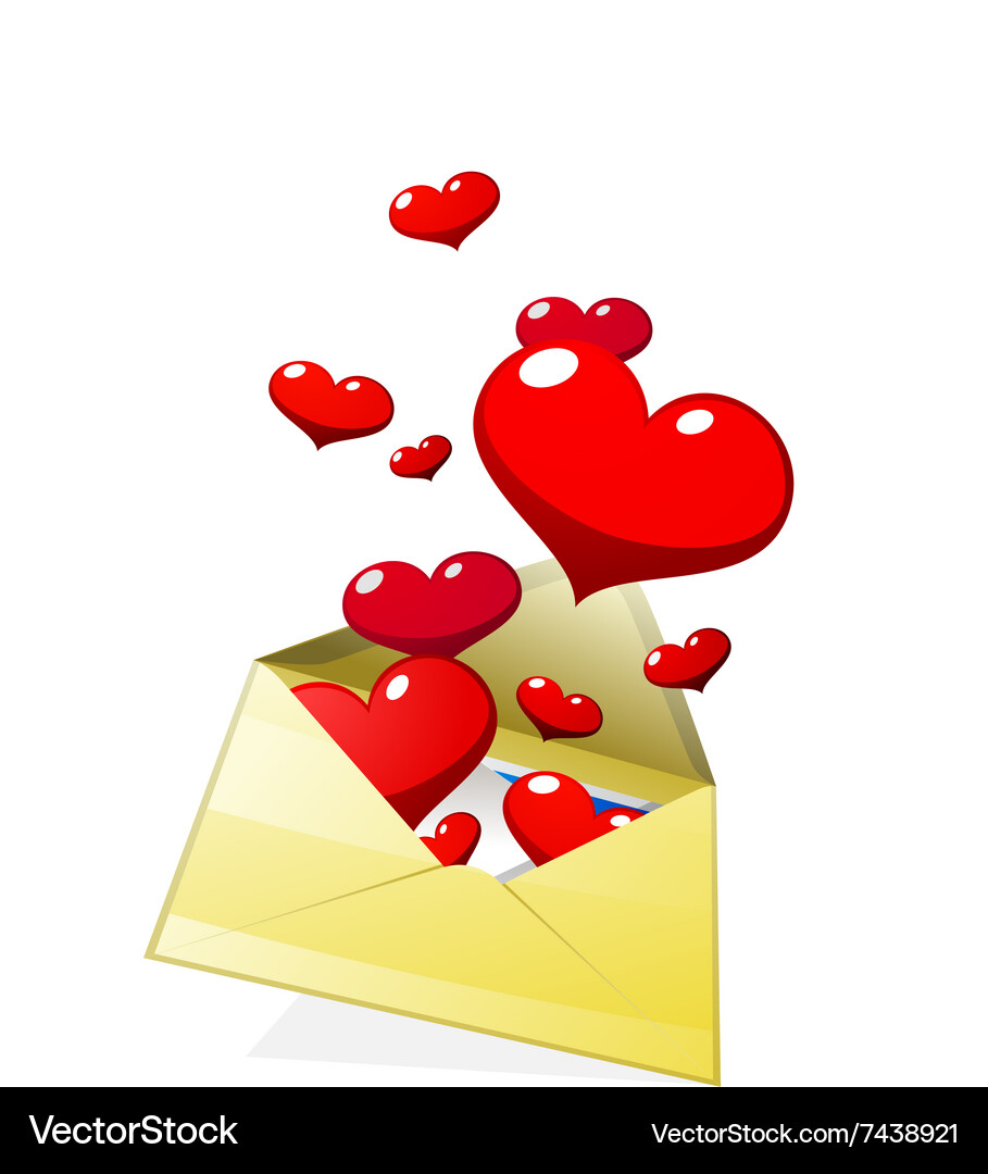 Envelope with hearts Royalty Free Vector Image