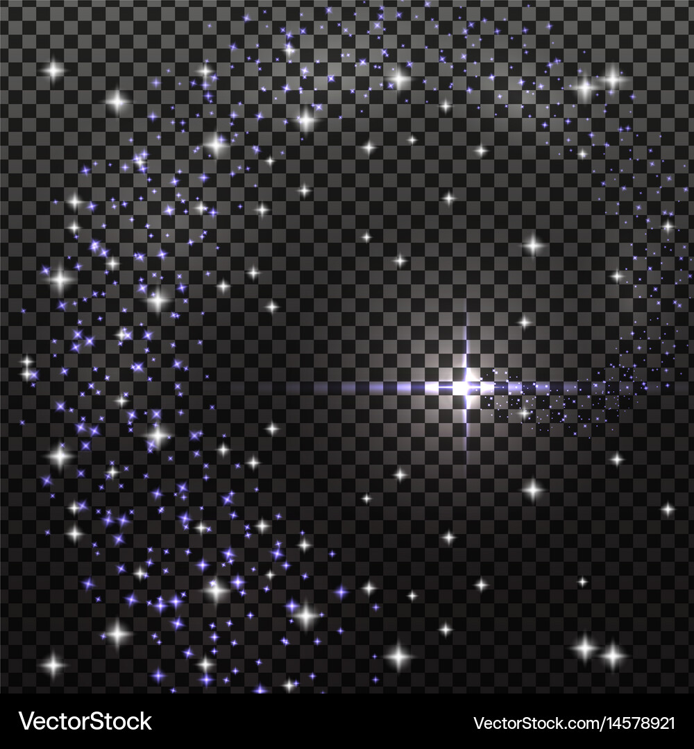 Glowing trail of sparkling star particles Vector Image