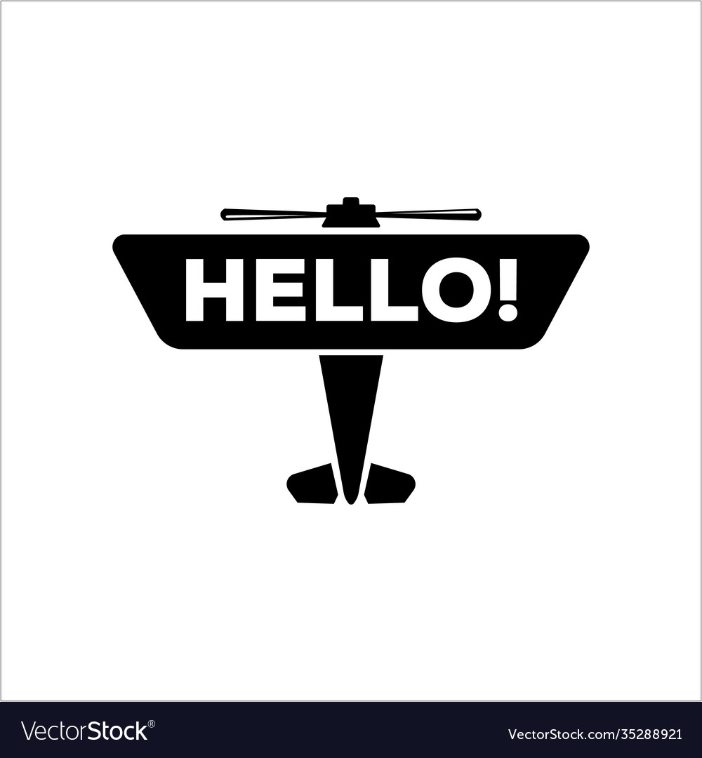 Hello plane logo design Royalty Free Vector Image