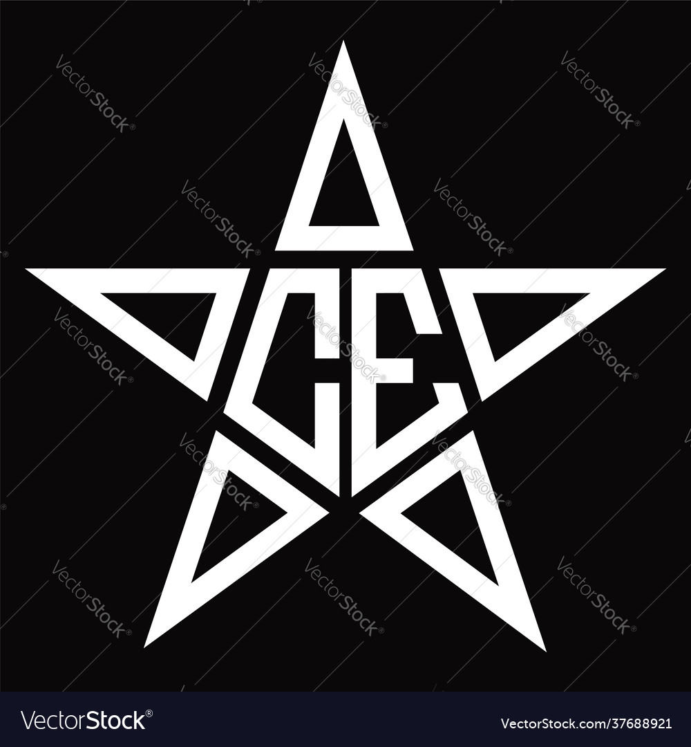 Logo monogram with star shape design template Vector Image