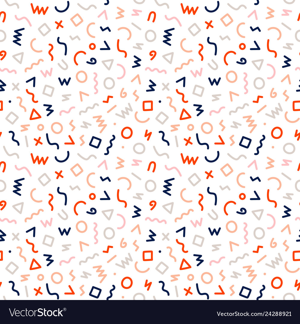 Memphis style seamless pattern abstract with Vector Image