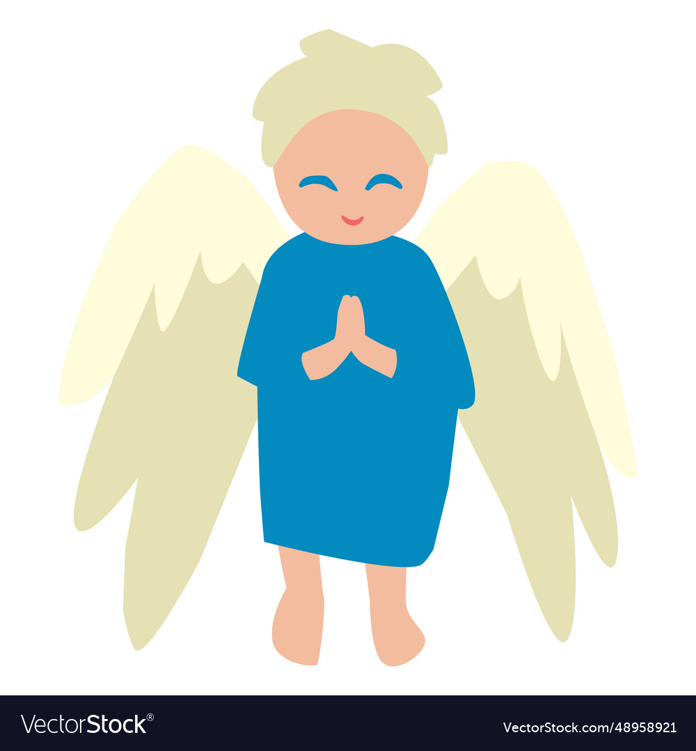 Praying angel flat Royalty Free Vector Image - VectorStock