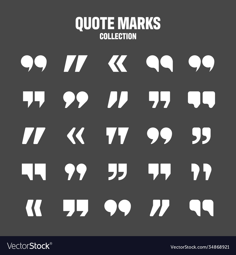 Quotation marks collection white quotes Royalty Free Vector