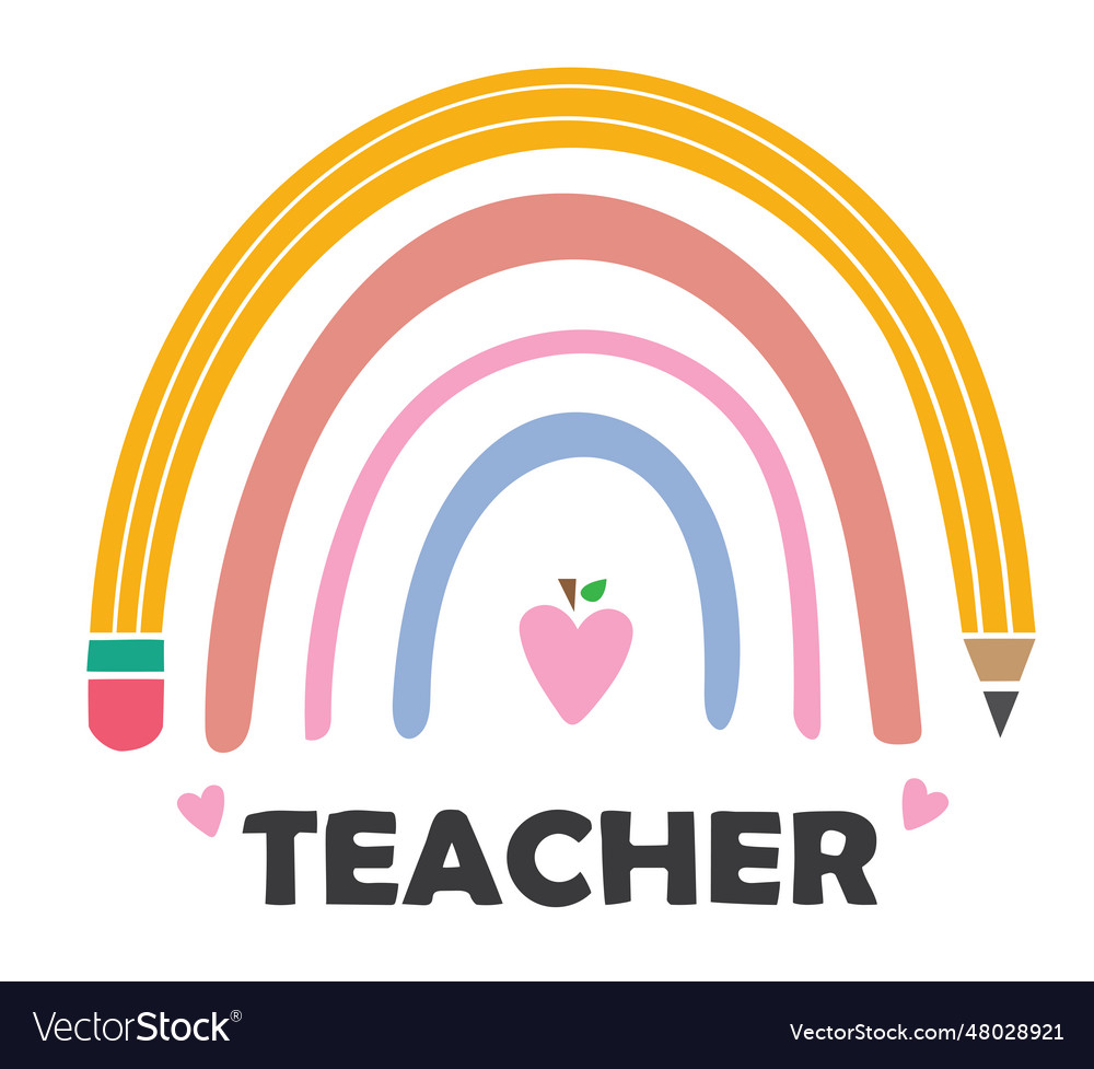 Rainbow teacher Royalty Free Vector Image - VectorStock