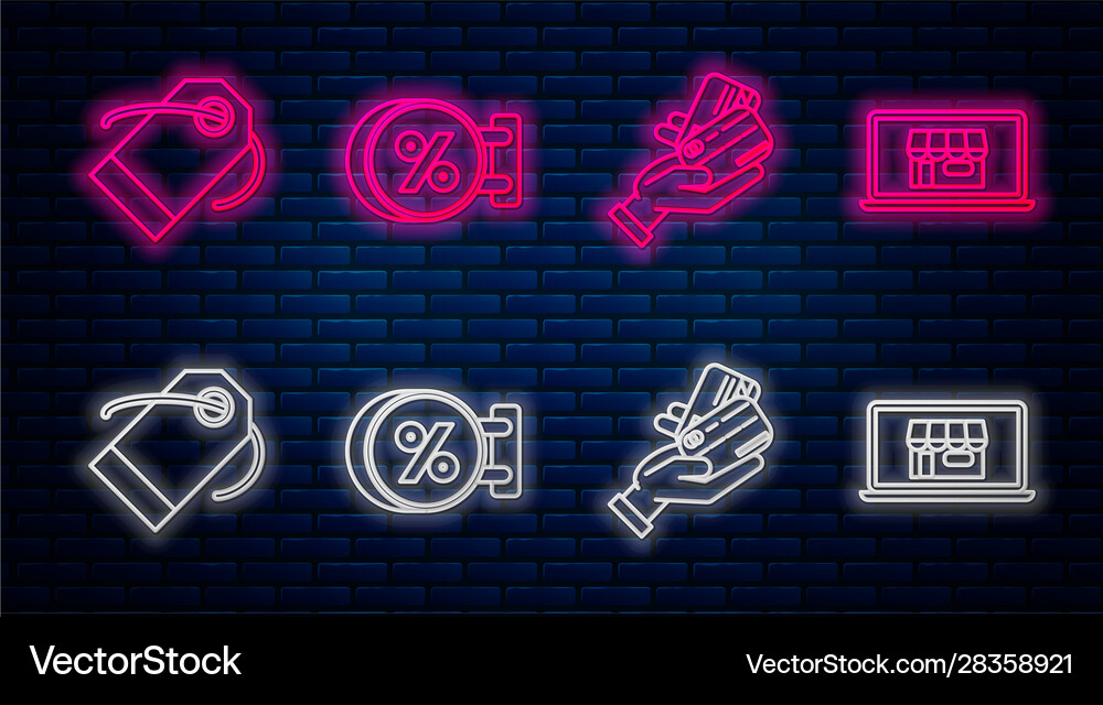 Set line signboard hanging with an inscription Vector Image