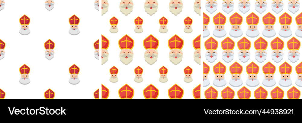 Set of saint nicholas day or sinterklaas seamless Vector Image